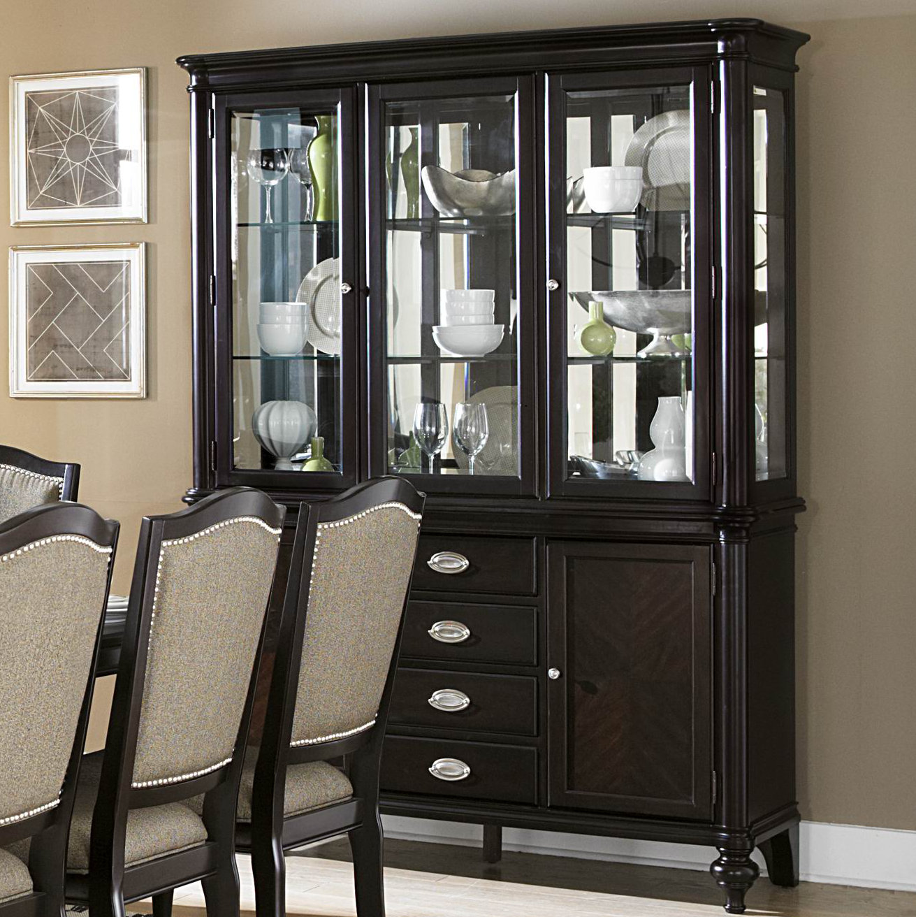 Lark Manor Amajae Lighted China Cabinet Reviews Wayfair
